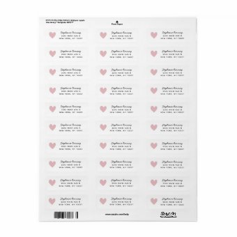 Simple Pink Heart Return Address Label | Zazzle