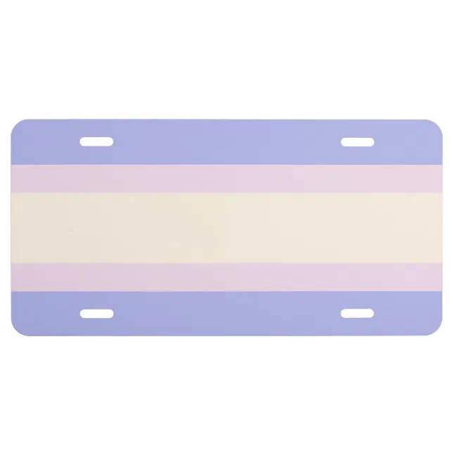 Simple Pink Lavender Pastel Stripes License Plate | Zazzle