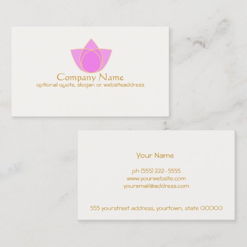 Simple Pink Lotus Flower Business Card | Zazzle