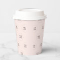 Simple Pink Minimal Business Logo Pattern Paper Cups | Zazzle