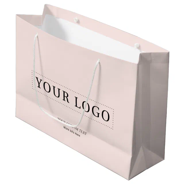 Simple Pink Minimal Business Logo Shopping Bags | Zazzle