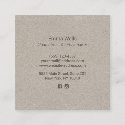 Simple Pink Sewing Machine Seamstress Kraft Calling Card | Zazzle
