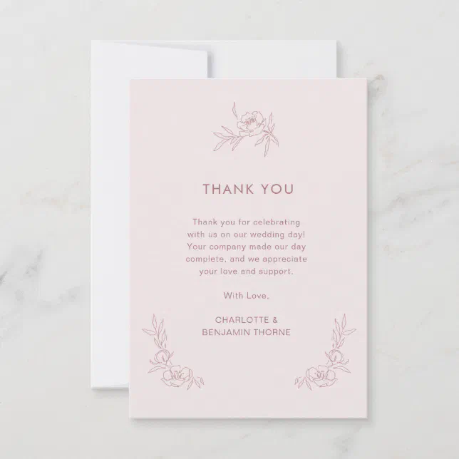 Simple Pink Thank You Card | Zazzle