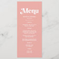 Simple Pink Wedding Menu | Zazzle