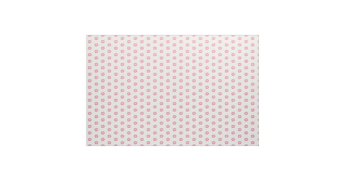 Simple Pinkish Red Lip Print Fabric by the Yard | Zazzle