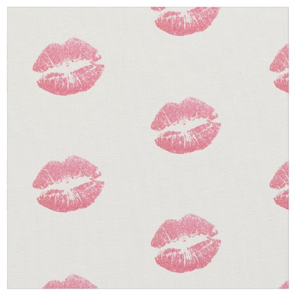 Red Lips Fabric | Zazzle