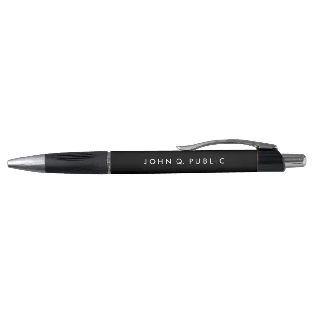 Simple Plain Black with your Name Pen | Zazzle