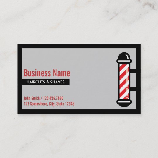 Simple Plain Bold Border Barber Business Cards | Zazzle.com