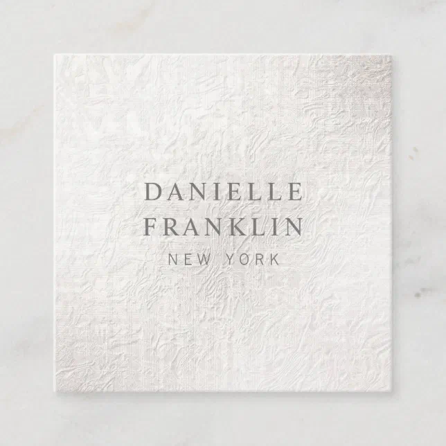 Simple Plain Brushed Silver Professional Square Business Card | Zazzle