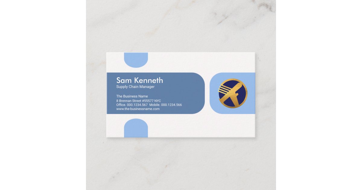 Simple Plain Creative Blue Tabs Business Card | Zazzle