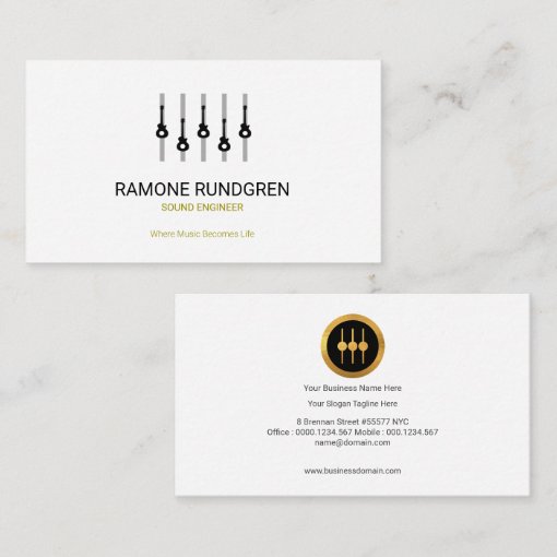 Simple Plain Creative Sound Equalizer Panel Business Card | Zazzle