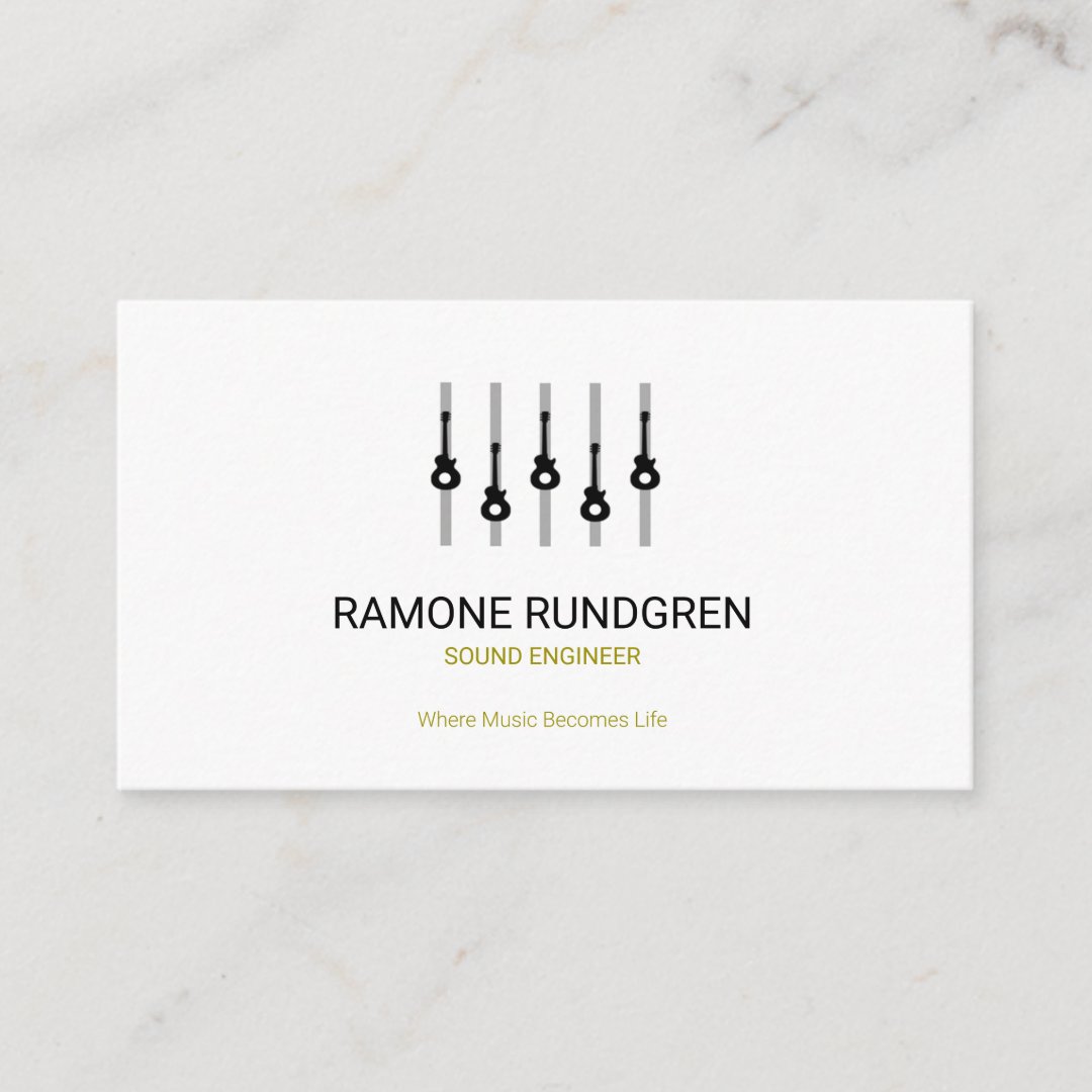Simple Plain Creative Sound Equalizer Panel Business Card | Zazzle