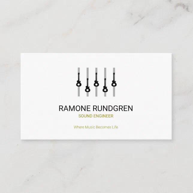 Simple Plain Creative Sound Equalizer Panel Business Card | Zazzle