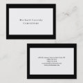 Simple Plain Elegant Black White Rectangle Business Card | Zazzle