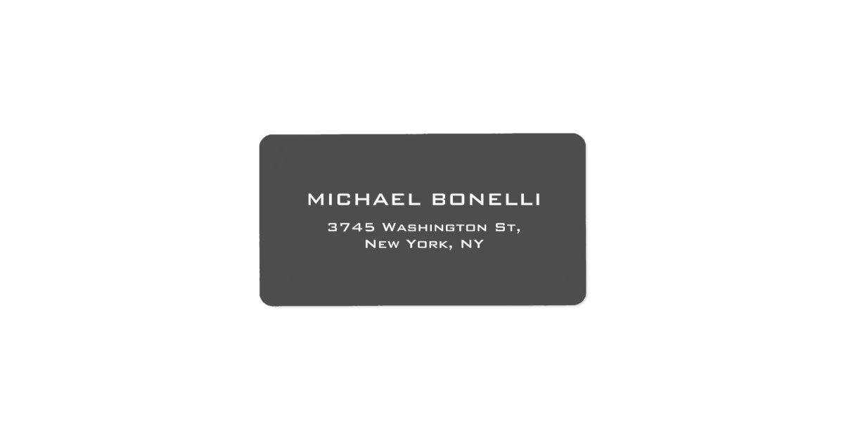 Simple Plain Gray Elegant Return Address Label | Zazzle