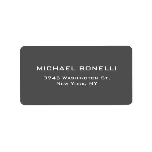 Simple Plain Gray Elegant Return Address Label | Zazzle