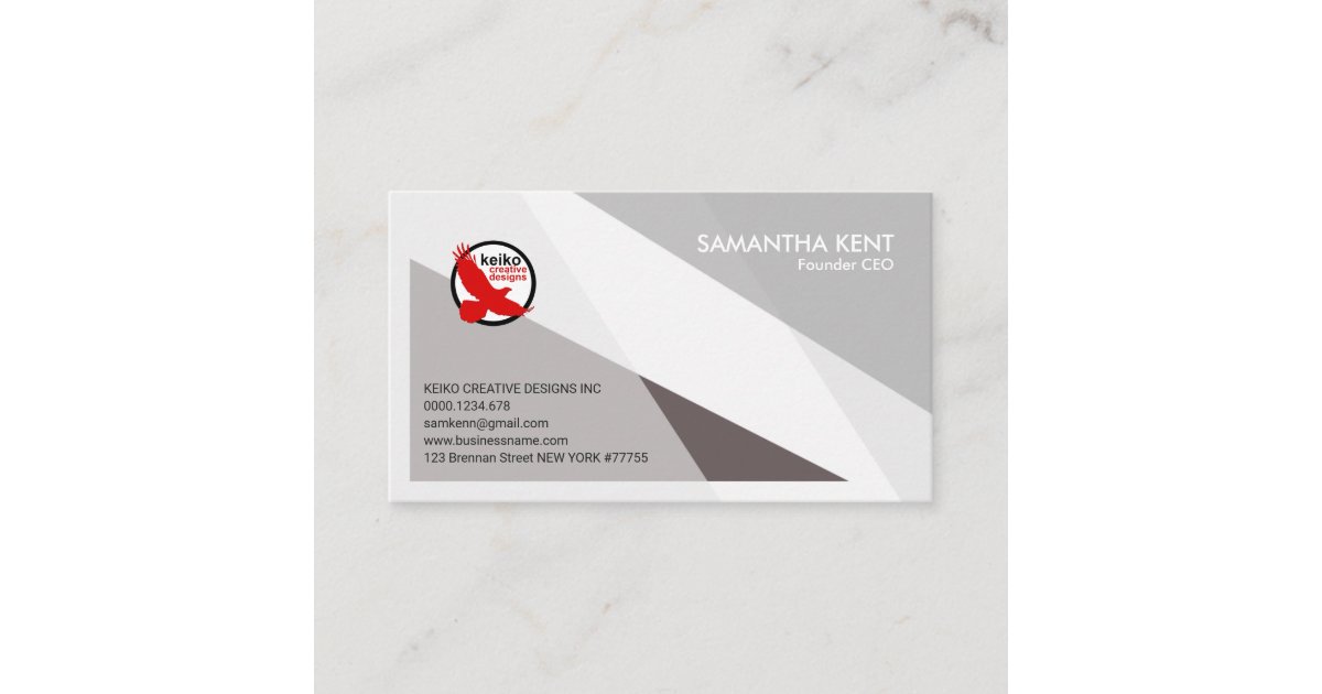 Simple Plain Grey Elegance CEO Founder Business Card | Zazzle.com