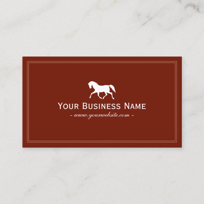 Simple Plain Horse Business Card (Red) | Zazzle