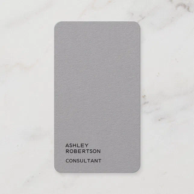 Simple Plain Premium Grey Trendy Modern Minimalist Business Card | Zazzle