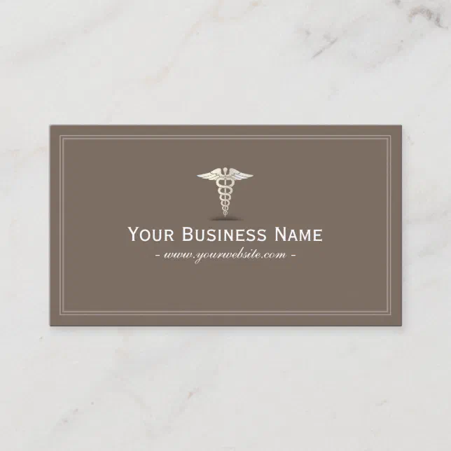 Simple Plain Silver Medical Symbol Business Card | Zazzle
