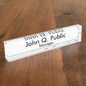 Simple Plain White Desk Nameplate | Zazzle
