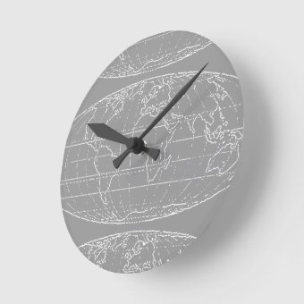 simple planisphere / maps round clock | Zazzle