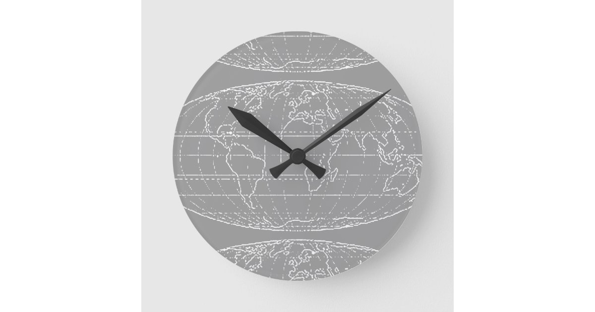 simple planisphere / maps round clock | Zazzle