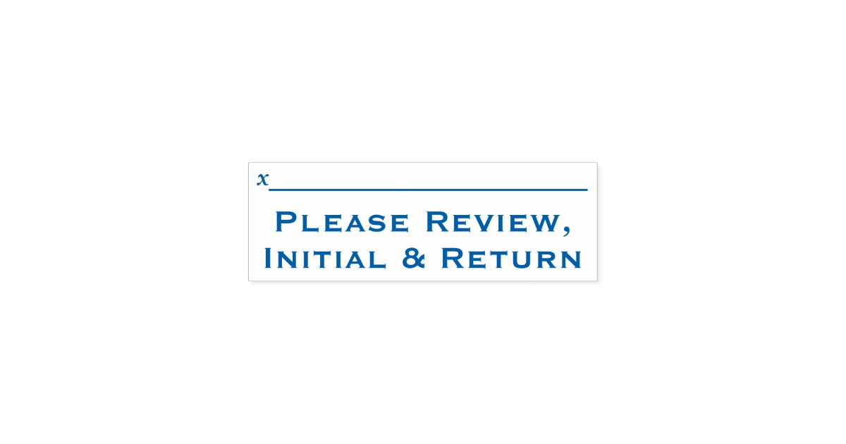 Simple "Please Review, Initial & Return" Self-inking Stamp | Zazzle