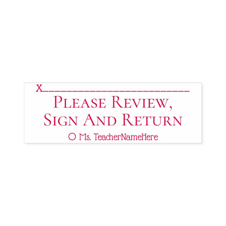 Simple "Please Review, Sign And Return" Self-inking Stamp | Zazzle