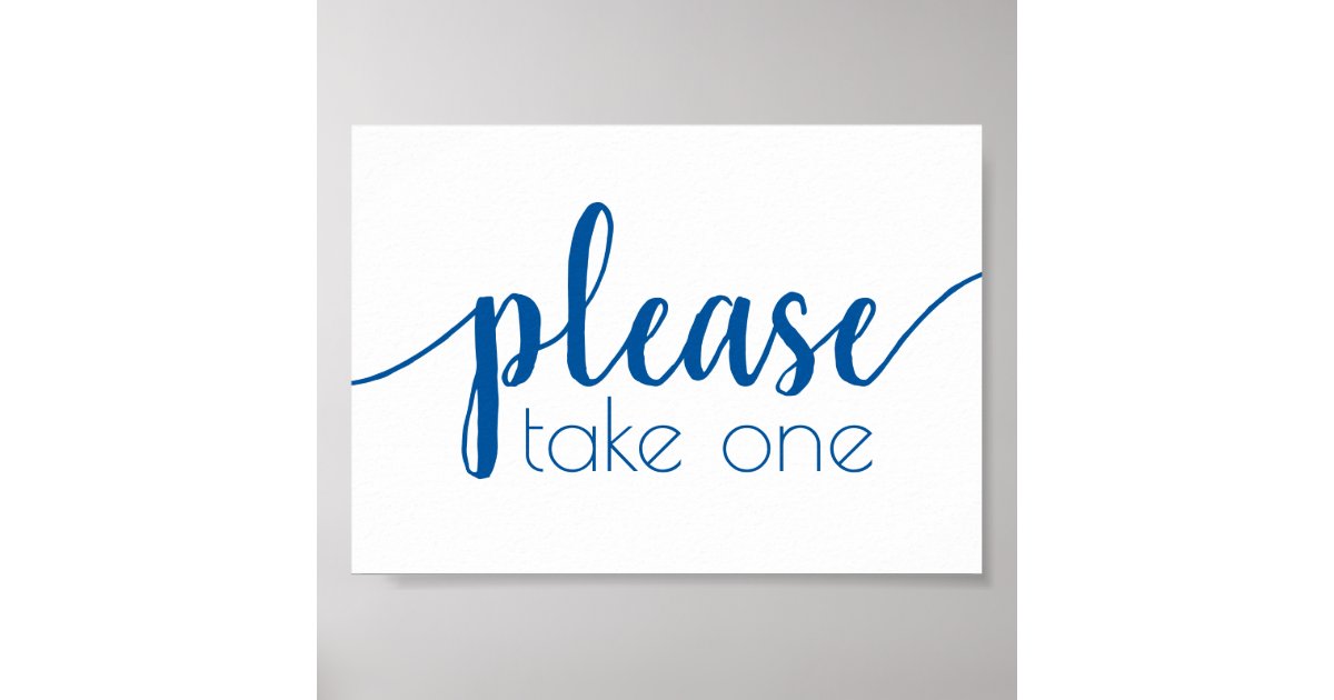 Simple Please Take One | French Blue Any Event Poster | Zazzle