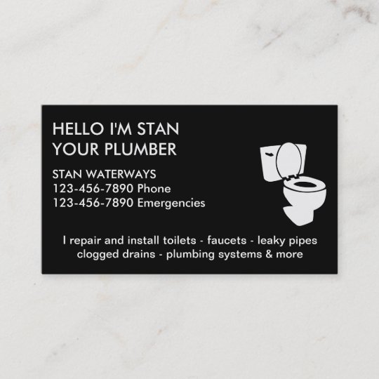 Simple Plumber Business Cards | Zazzle.com