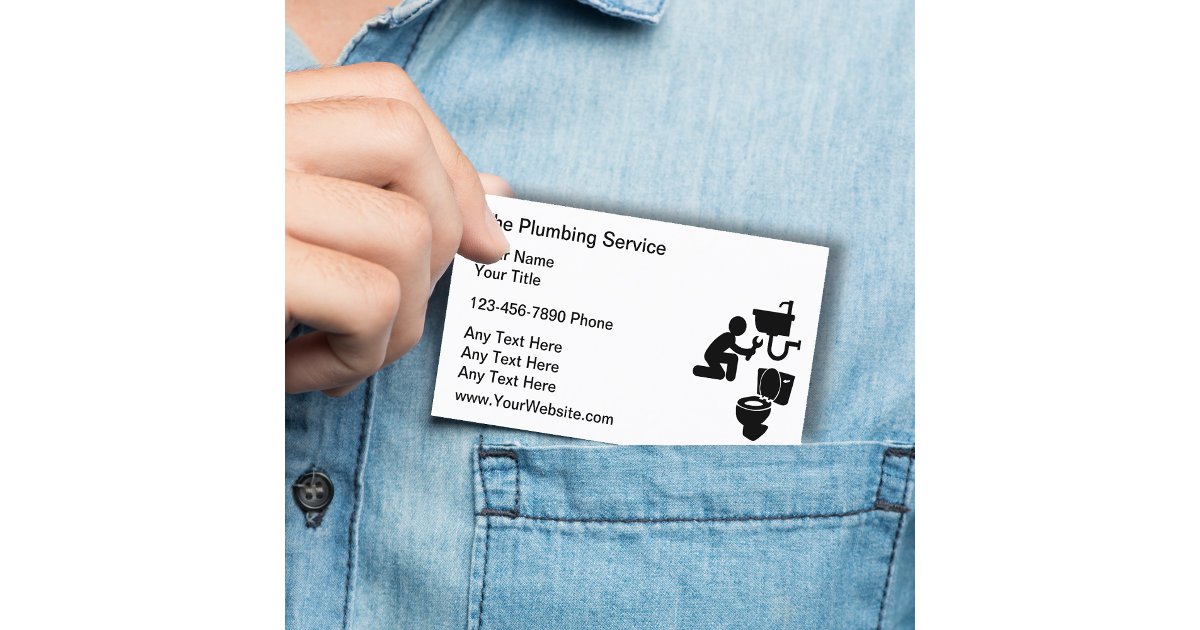 Simple Plumber Business Cards Design Template | Zazzle