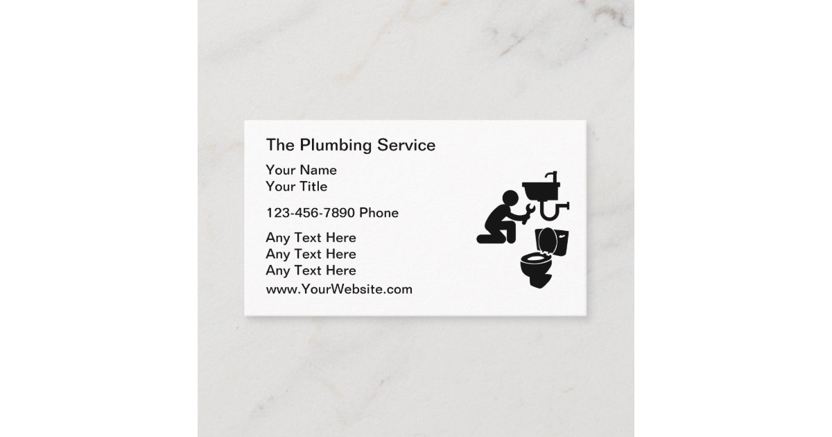 Simple Plumber Business Cards Design Template | Zazzle