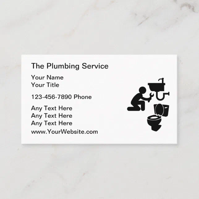 Simple Plumber Business Cards Design Template | Zazzle