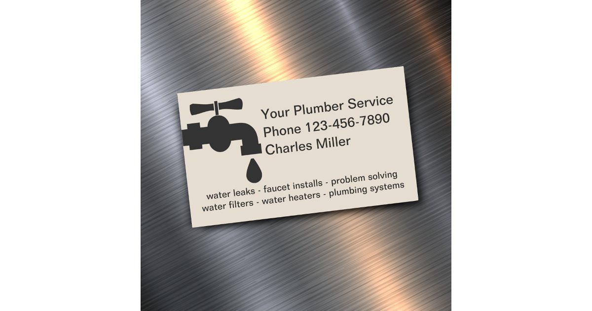 Simple Plumber Business Magnets | Zazzle