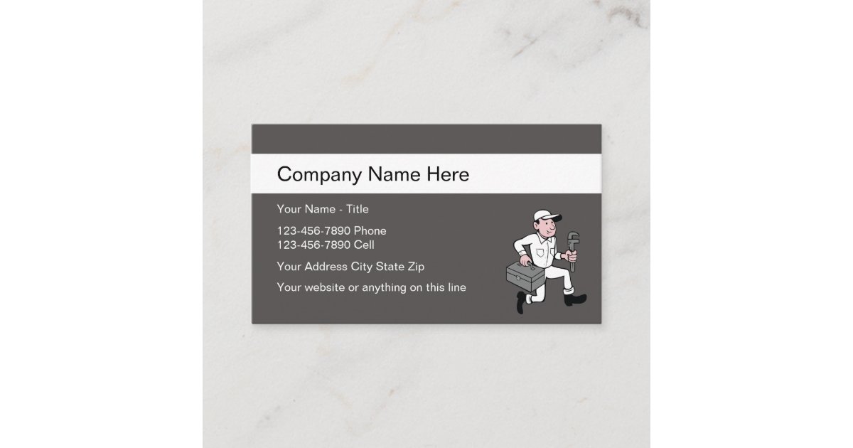 Simple Plumber Business Profile Cards | Zazzle