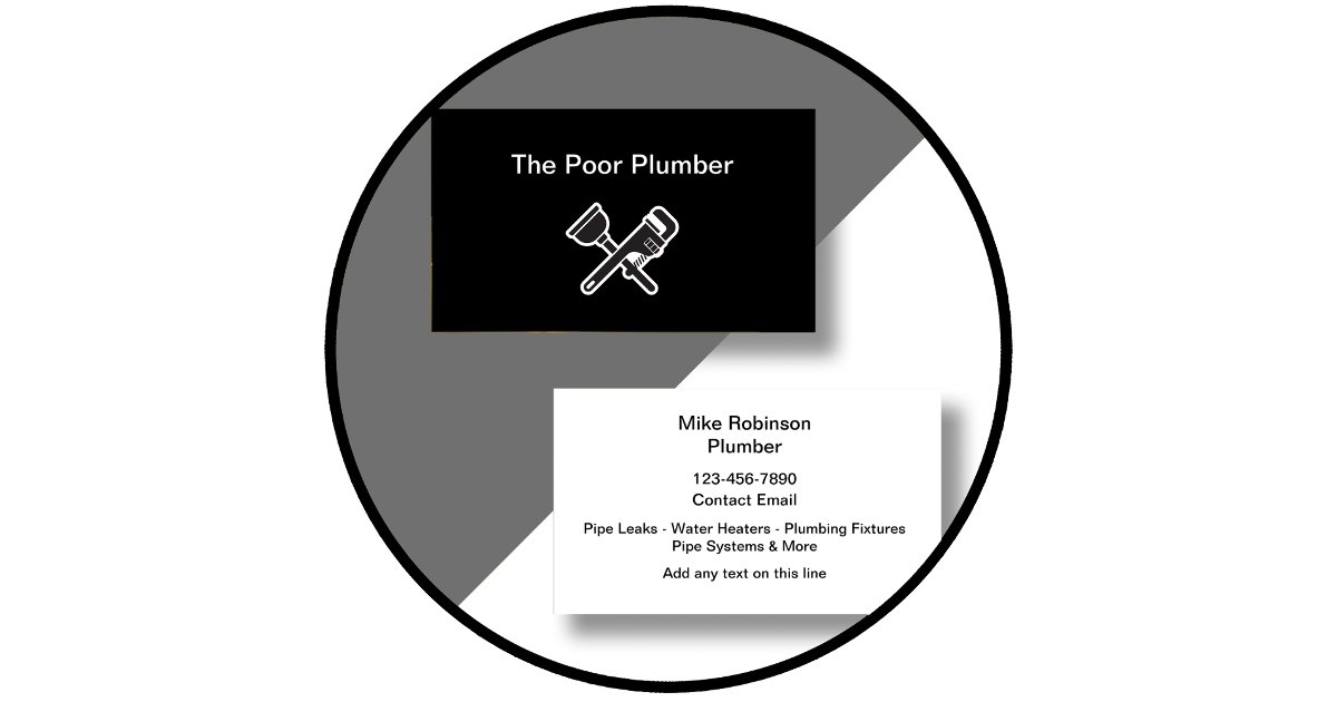 Simple Plumber Plumbing Repairman Business Card | Zazzle