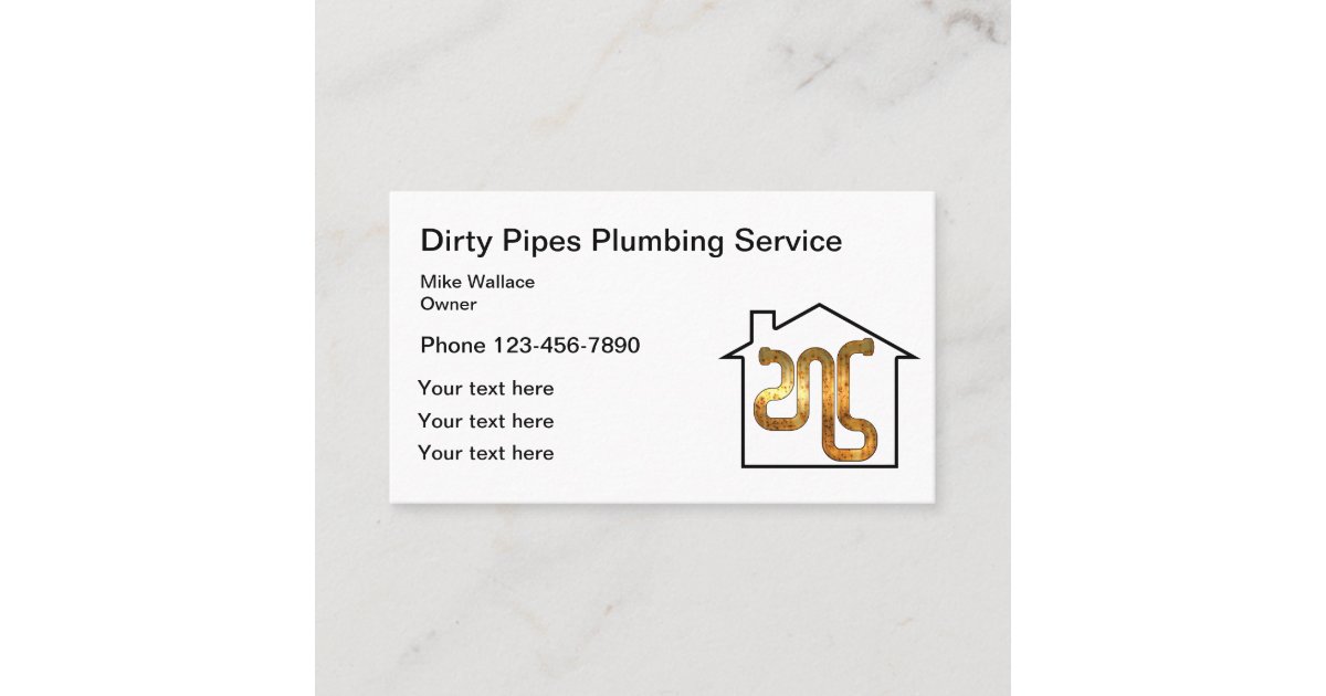 SImple Plumbing Service Plumber Business Card | Zazzle