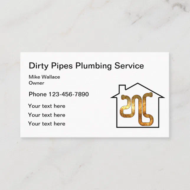 SImple Plumbing Service Plumber Business Card | Zazzle