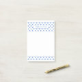 Simple Polka Dot Light Blue Personalized Border Post-it Notes | Zazzle