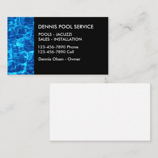 Simple Pool Service Business Card | Zazzle