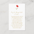 Simple Poppy Photo Funeral Prayer Card | Zazzle
