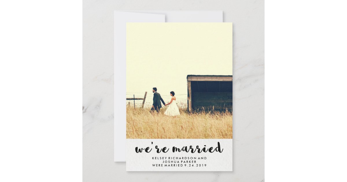 Simple Post Wedding Announcement and Celebration | Zazzle