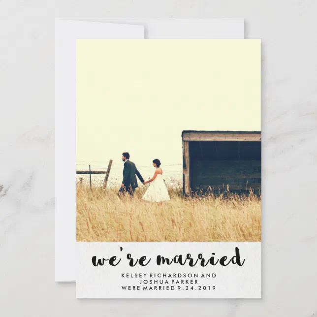 Simple Post Wedding Announcement and Celebration | Zazzle