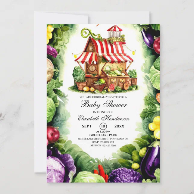 Simple Potato Farmer's Market Baby Shower Invitation | Zazzle
