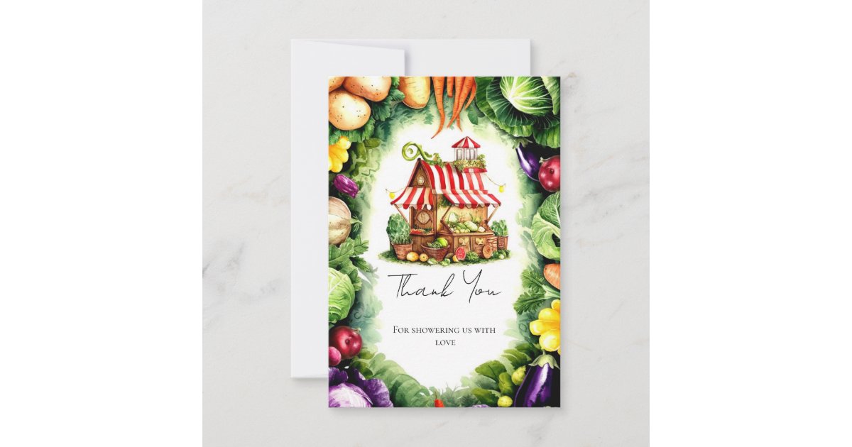 Simple Potato Farmer's Market Baby Shower Thank You Card | Zazzle