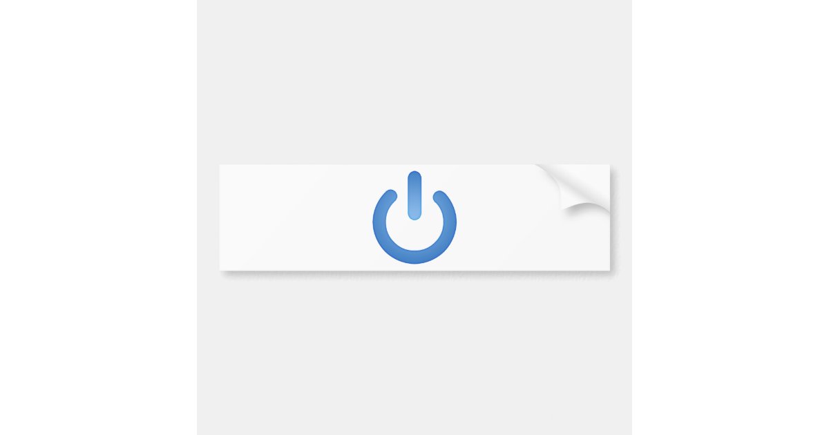 Simple Power Button Bumper Sticker | Zazzle