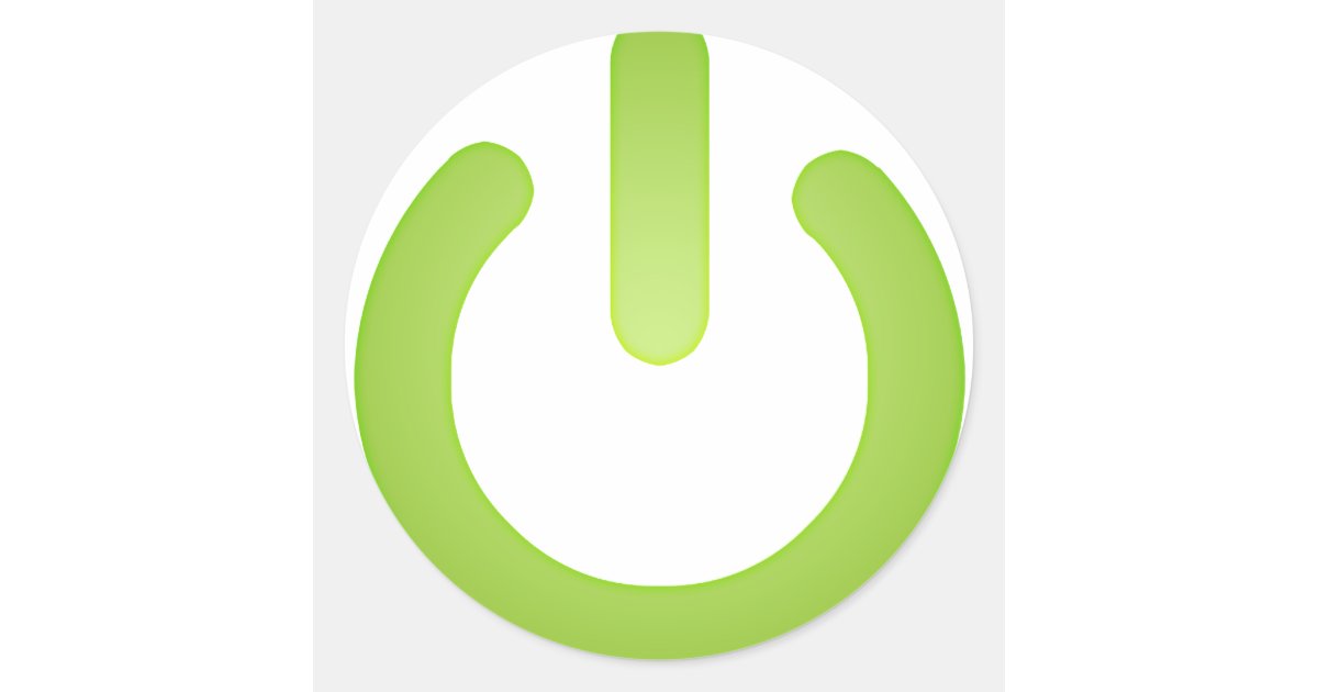Simple Power Button Classic Round Sticker | Zazzle