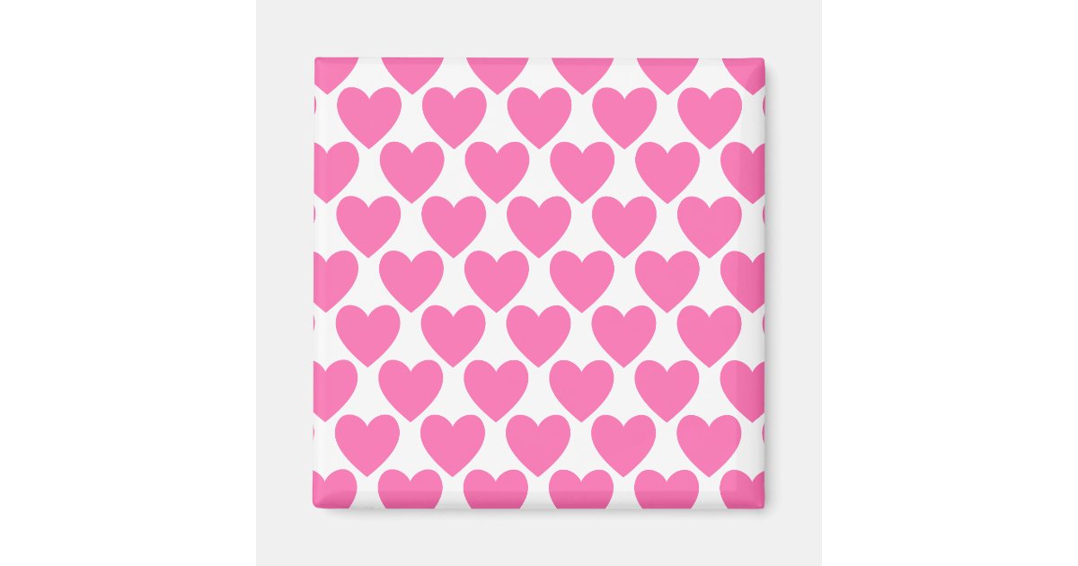 Simple Pretty Pink Polka Heart Wallpaper Pattern Magnet | Zazzle