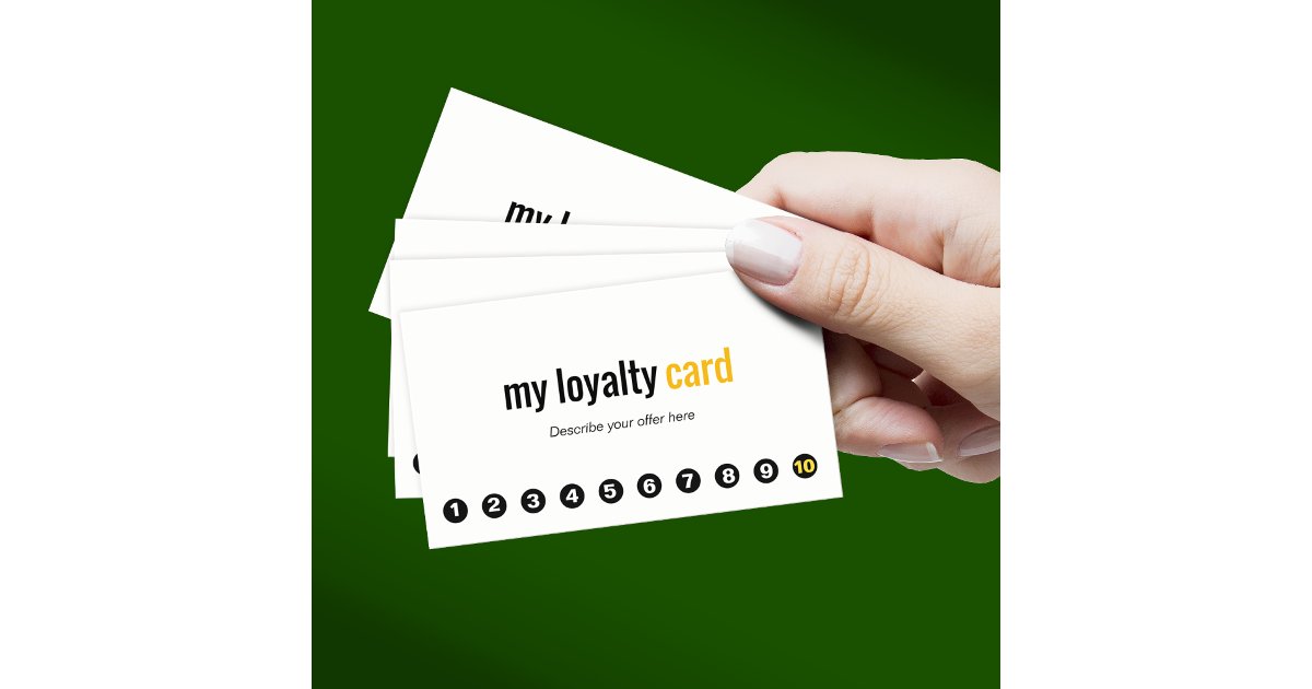 Simple Professional 10 Punch Customer Loyalty Card | Zazzle